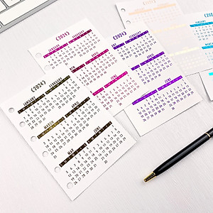 Foiled Pocket Rings Month on 2 Pages Deluxe Planner Calendar Refill, 3.2" x 4.7" | 81mm x 120mm, Sunday Start, Dated Monthly View, Choose 12 Months