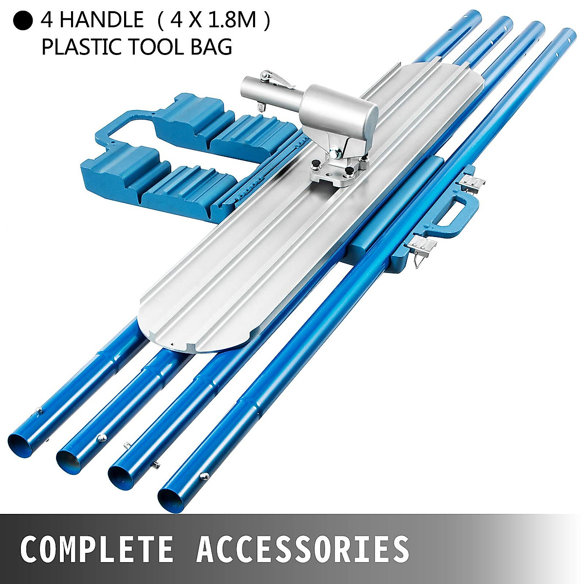 VEVOR Bull Float Magnesium Concrete Float 48 x 8" Round End Concrete Float Tool Cement Tool Bull Concrete Kit Bull Float with 4 Float Handle Bull Float Bracket Concrete Tools Finishing Bull Float