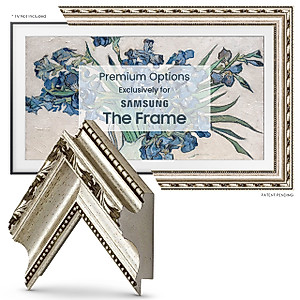 Deco TV Frames - Ornate Silver Smart Frame Compatible ONLY with Samsung The Frame TV (Fits 2021-2024 Frame TV, 65")