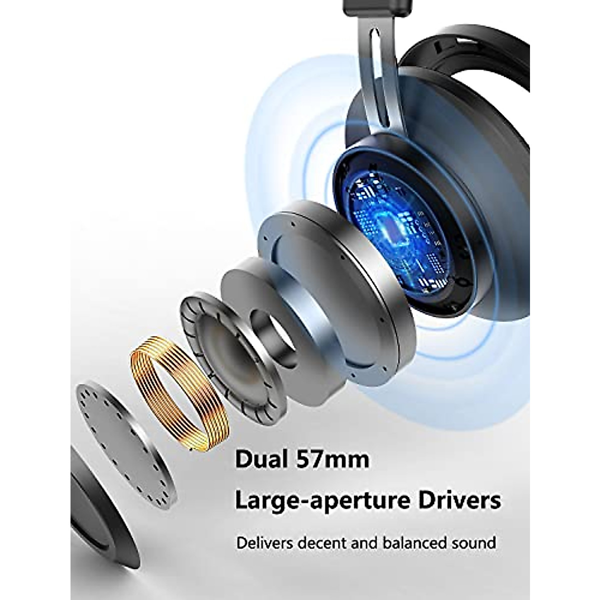 Bluedio BT5 Wireless Headphone and Wired Stereo Bluetooth Over-Ear Headset with Built-in Microphone, Suitable for Cell Phones Computer TV Laptop Travel and Work