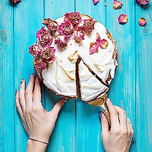 Dicunoy 2 PCS Gold Cake Knife and Server Set, Wedding Cake Cutting Utensils, Vintage Engraved Cake Cutter and Serving Spatula for Birthday, Party, Anniversary