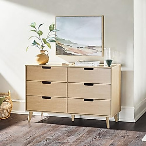 Walker Edison Modern 6-Drawer Dresser Bedroom Storage Organizer, 52 Inch, Riviera