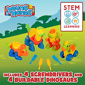 Creative Kids Build & Learn Dinosaur Take Apart Toy Set with Tools Interlocking STEM Educational Building Construction Kit for Preschool, Kindergarten, Boys & Girls Age 3+
