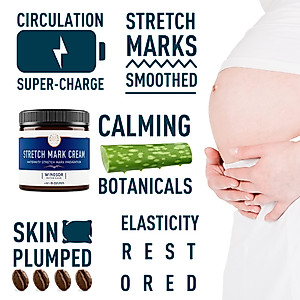 Pregnancy Stretch Mark Prevention Cream - Moisturizing Belly Stretch Mark Cream Remover Rich in High-Potency Cocoa, Aloe, Shea Butter - Hypoallergenic Nourishing Pregnancy Must Have Skin Care - 4oz