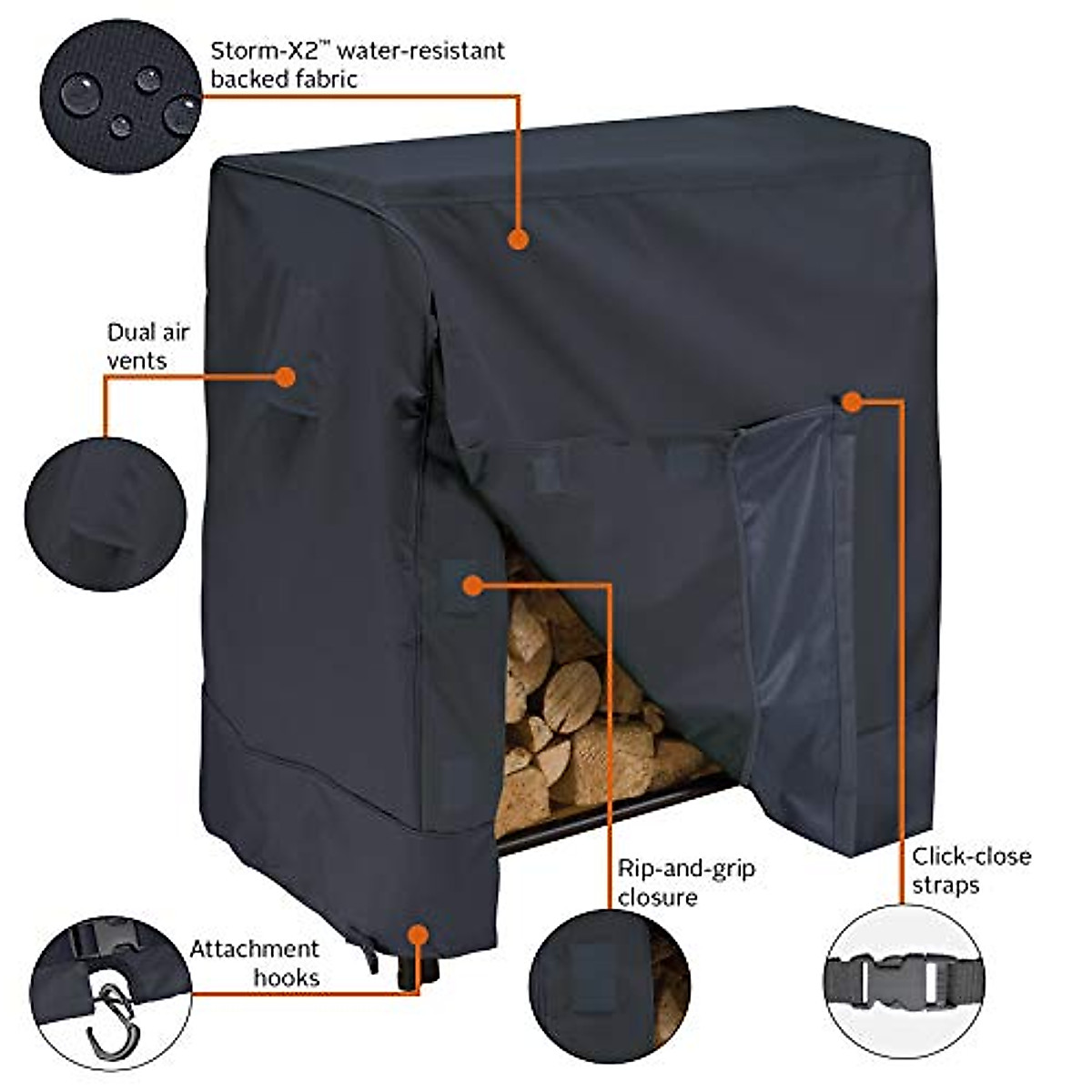 Classic Accessories Log Rack Cover, 4-Feet