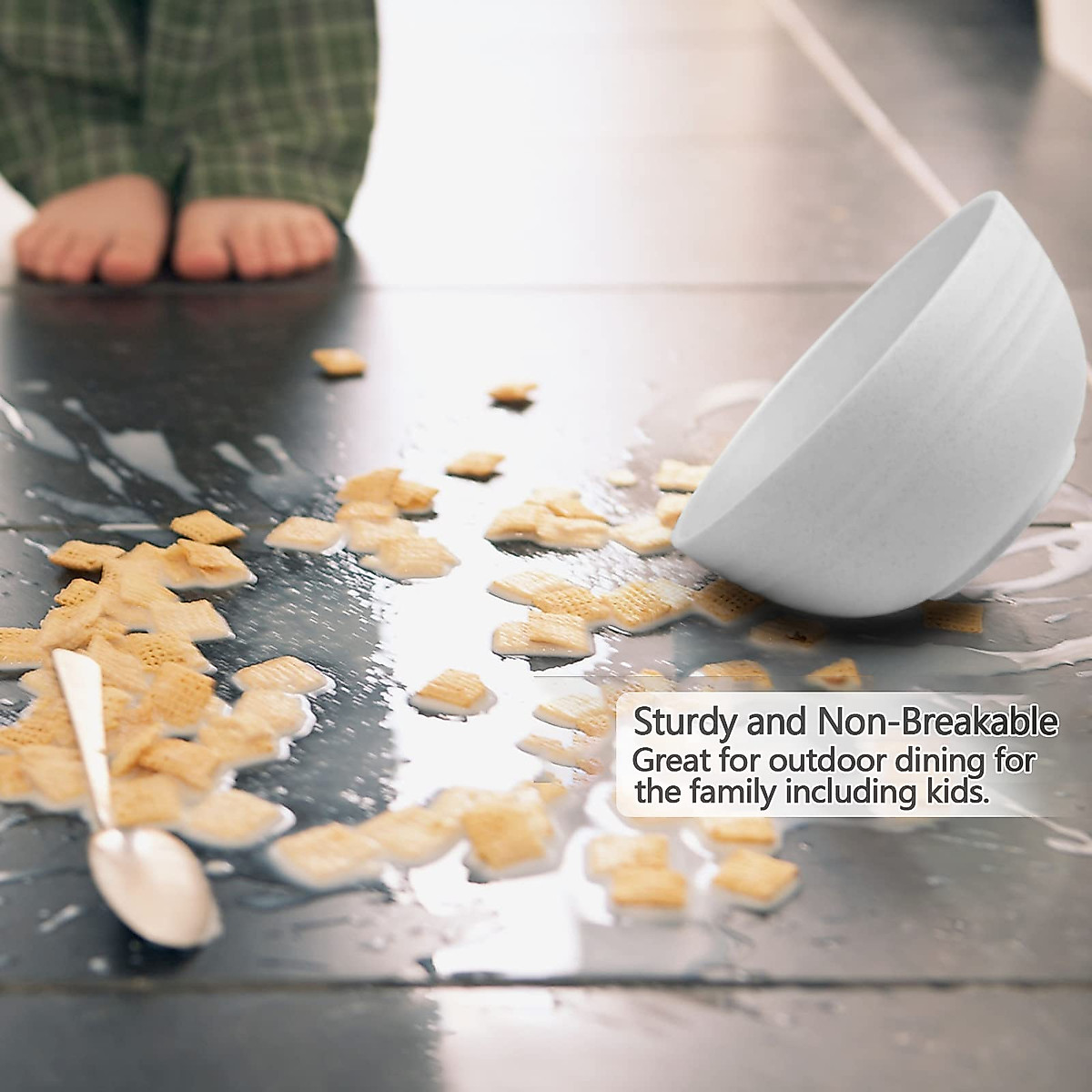 【Set Of 6】Unbreakable Cereal Bowls, 25 OZ Wheat Straw Bowls Microwave and Dishwasher Safe BPA-Free Eco-Friendly Bowl Beige Color for Cereal, Serving ,Soup, Oatmeal, Pasta and Salad（NOT CERAMIC）