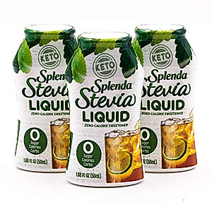 SPLENDA Stevia Liquid Zero Calorie Sweetener Drops, 1.68 Fl Oz Bottle (Pack of 3) (Packaging May Vary)