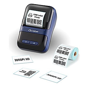 CLABEL Label Maker 300DPI, 230B Portable Barcode Label Printer for Address, Clothing, Retail, Jewelry, QR, Code, Small Business, Compatible with Android & iOS System Use for Home & Office, Black
