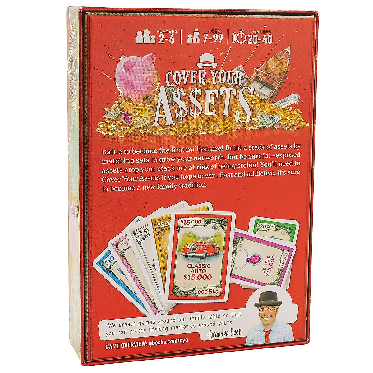 Grandpa Beck's Games Cover Your Assets | from The Creators of Skull King | Easy to Learn and Outrageously Fun for Kids, Teens, & Adults Alike | 2-6 Players Ages 7+