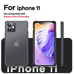 ORIbox for iPhone 11 Case Black,Translucent Matte case with Soft Edges, Lightweight,iPhone 11 Phone Black Case for Women Men Girls Boys Kids