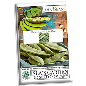 Henderson Baby Lima Bean Seeds for Planting, 30+ Heirloom Seeds Per Packet, (Isla's Garden Seeds), Non GMO Seeds, Botanical Name: Phaseolus lunatus, Great Yields, Excellent Garden Gift