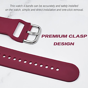 Oanux 8 Pack Compatible with Samsung Watch 4 Bands/Watch 4 Classic Band, 20mm Soft Silicone Wristband for Galaxy Watch 4 Band 40mm 44mm/ Galaxy Watch 4 Classic 42mm 46mm Women Men, Small