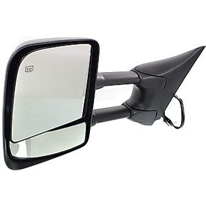 Kool-Vue Driver Side Mirror Compatible with 2004-2015 Nissan Titan Manual Folding, Heated, Chrome, With Blind Spot Glass, Towing, Power Glass, Black base - NI1320202