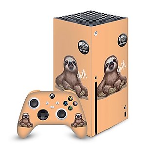 Head Case Designs Officially Licensed Animal Club International Sloth Faces Vinyl Sticker Gaming Skin Case Cover Compatible with Xbox Series X Console and Controller Bundle