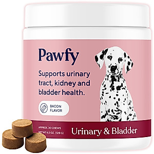 Pawfy Dog UTI Supplement | Cranberry & D-Mannose Help Support Dog Urinary Tract Health & Bladder Support | Ideal for Senior Dogs | Urinary Tract Infection Treatment | Dog Vitamins and Supplements