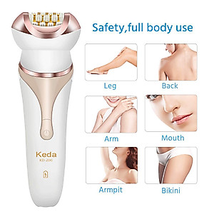 Electrical Shaver for Women,OOCOME Epilator Rechargeable Waterproof Bikini Trimmer Lady Electric Shave & Hair Removal ,4 in 1Cordless Wet & Dry Multi-Function Beauty Kits
