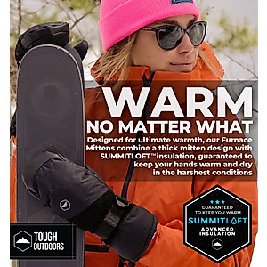 Tough Outdoors Winter Ski Mittens Men & Women - Adult Snow Mitts for Cold Weather - Waterproof Gloves Snowboarding, Skiing