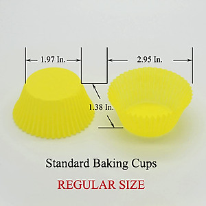 Huaswan Yellow Cupcake Liners Greaseproof Paper Standard Baking Cups for Party and More, 150-Count