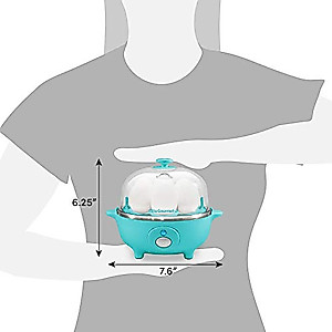 Elite Gourmet Easy Electric 7 Egg Capacity Soft, Medium, Hard-Boiled Cooker Poacher, Scrambled, Omelet Maker with Auto Shut-Off and Buzzer, BPA Free