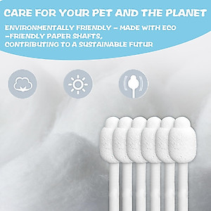 Dog ear cleaner, Dog ear infection treatment,Gourd-shaped cotton swabs designed specifically for cats and dogs, Reducing the risk of injuring the ear canal, for a safer and more reassuring use.