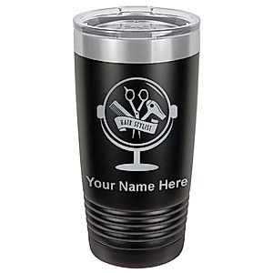 LaserGram 20oz Vacuum Insulated Tumbler Mug, Hair Stylist, Personalized Engraving Included (Black)