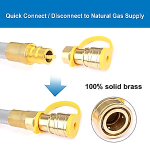 Uniflasy 5249 Propane to Natural Gas Conversion Kit Fits Blackstone 28", 36" Griddles Tailgater Rangetop Combo & Single Burner Rec Stove, 3/8" Natural Hose 10Feet with Quick Connect Fitting
