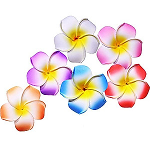 Calcifer® 30pcs 1.97''Hawaii Hawaiian Plumeria Flower Clips Bridal Wedding Party Beach Hair Clips