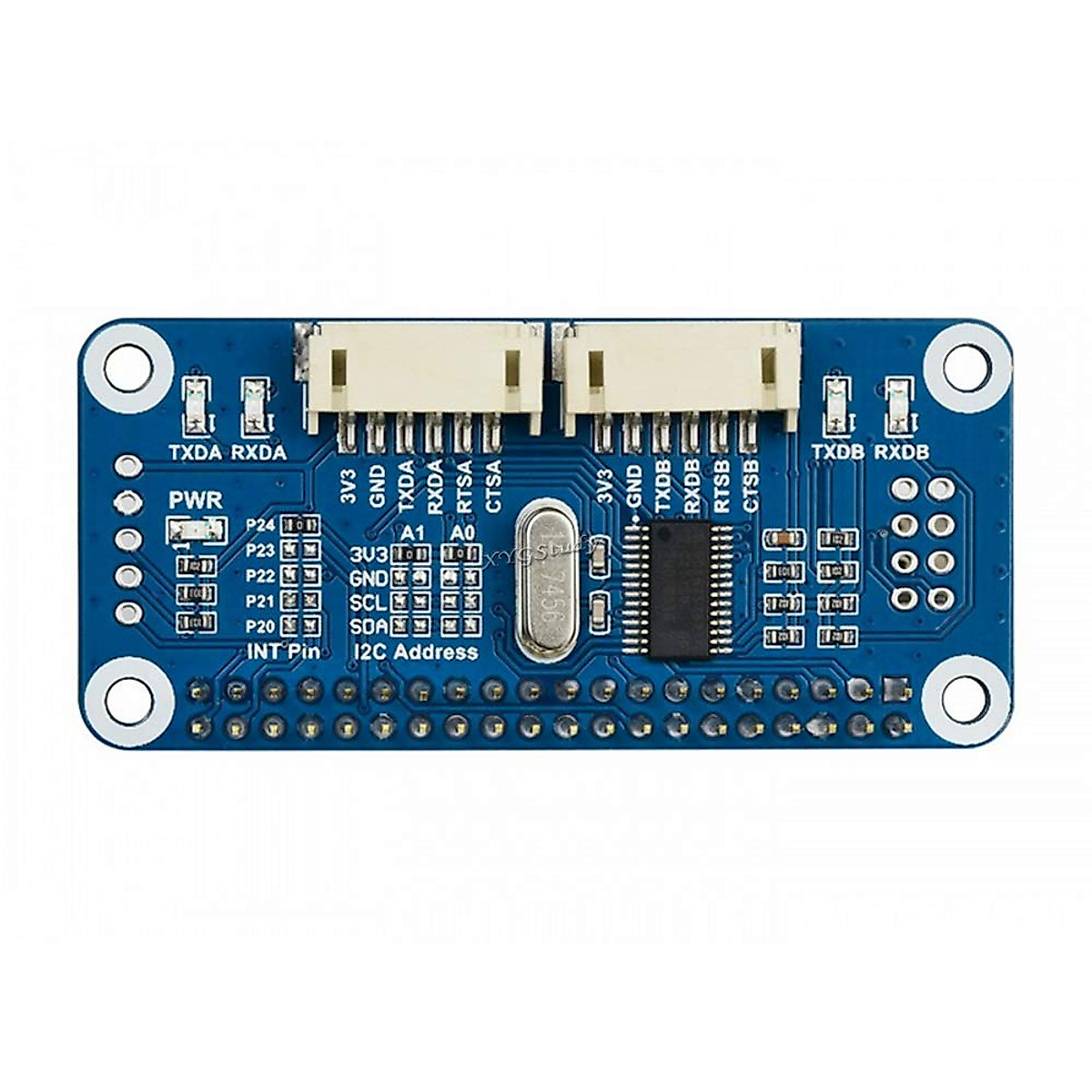 Serial Expansion HAT I2C Interface 2-ch Extra UART Plus 8 programmable GPIOs for Raspberry Pi Zero W WH 2B/3B/3B+/4B @XYGStudy