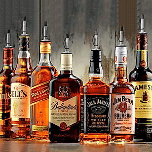 Stainless Steel Liquor Bottle Pourers Vinegar Tapered Spout Speed Pourer with Sealed Rubber Dust Caps for Wine, Cocktail and Whisky, Oil (12 Pack Silvery)