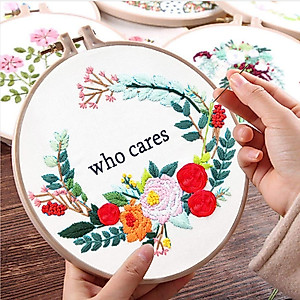 Artilife Embroidery Kit for Beginner Cross Stitch Kit for Adults, Printed Embroidery Starter Kit Crafts with Stamped Pattern Embroidery Hoops Floss Thread Needles