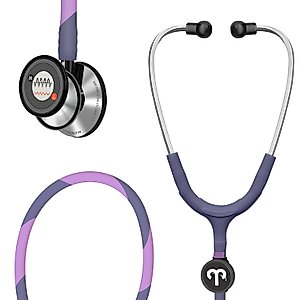 FriCARE Purple Stethoscope - Stethoscopes Graduation Gift for Nursing Students - Dual-sided Fashion Accessory Estetoscopio, MicroBeats Harmony with 12 Constellation Tags, Match with Uniform, 31.5 inch