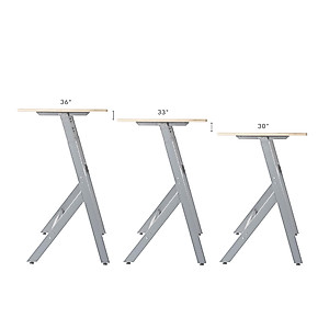 Guidecraft Standing Collaboration Desk for Kids and Adults: Adjustable Height Birch Plywood Table with Metal Legs for Home, Office, Classrooms and More