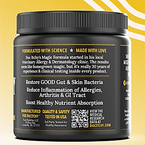 Doc Itchy: Allergy Armor Itch Recovery Probiotic | Dog Chews | Clinical-Strength, Medically Researched | Restore Gut & Skin Health | Effective for Allergy & Itch | Food Allergy Safe | Vegan | 90 Count