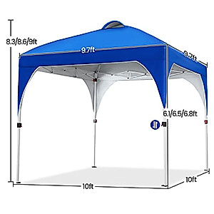 Topeakmart Outdoor Pop up Canopy Tent Camping Tent Sun Shelter Portable Canopy Tent 10x10 Heavy Duty for Garden Patio Park Market Blue