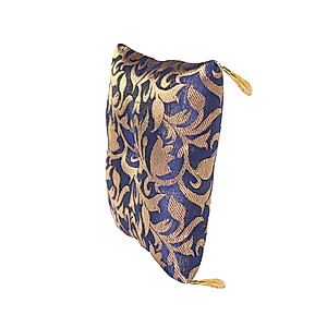 Singing Bowl Cushion For Tibetan Handmade Brocade Art Silk Square Cushions Home Decor Jewelry display (6" x 6" Inch, Navy Blue)