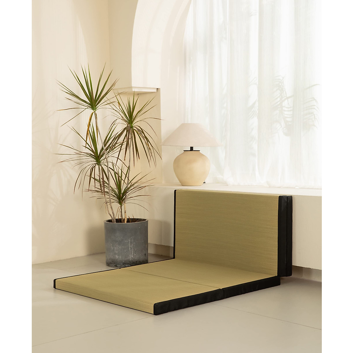 MustMat Thick Tatami Mat Twin XL Floor Mattress Japanese Tatami Bed with Storage Bag 39 x 80 x 2 in (Black)