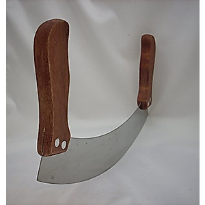 Pizza Rocker Knife - Rocking Cutting - Veggie Dicer - Use Both Hands - Away from the blade. Safer For The Kids - Curved Chopping Knife Chops Leafy Vegetables and All Kinds of Veggies