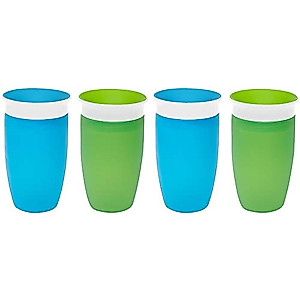 Munchkin Miracle 360 Sippy Cup - Green/Blu, 4 Count (Pack of 1)