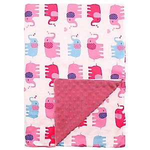 Kids Baby Blankets, Baby Girls Pink Blanket Bed Printed Animal Elephant Blankets, Baby Girl Blankets Soft Plush Toddler Blankets, Shower Gifts for Girls, Elephant, Pink, 30x40 Inches (76x102cm)