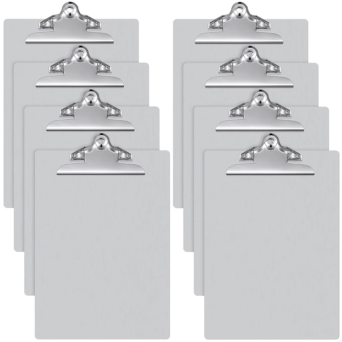 Mimorou 8 Pcs Metal Clipboard Heavy Duty Aluminum Clipboards 12 x 9 Inch Metal Clip Board with Low Profile Clip A4 Letter Size Document Holder for Office School Medical Jobsite Laboratory