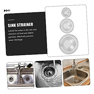 Veemoon 3pcs Drain Filter Kitchen Sink Parts Bathroom Drain Cover Kitchen Sink Garbage Strainer Tub Accessories for Bathtub Mesh Strainer Outlet Screws Heart Stainless Steel Slag Separator