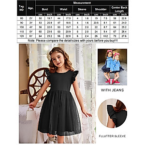 Arshiner Girls' Tulle Sundress Summer Flower Princess Wedding Dress for Toddler Girl (Black, 2T)