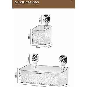 Glacier Pattern Suction Cup Shelf - Stylish Shower Caddy with Convenient Soap Dispenser，Elegant and Functional
