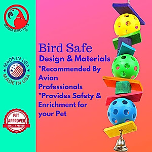 Bonka Bird Toys 1230 Ball Chewy Bird Toy Parrot cage Stuff Cages African Grey Cockatoo Macaw Amazon Foot Paper Aviary Conure Small Macaws