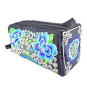 Handmade Embroidered-Cute Mini Canvas-Crossbody Bag Coin Purse Cell phone Pouch for Women (apple violet)