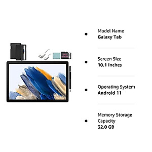 SAMSUNG Galaxy Tab A8 10.5-inch Touchscreen (1920x1200) Wi-Fi Tablet Bundle, Octa-Core Processor, 3GB RAM, 32GB Memory, Bluetooth, 128GB MicroSD Card, Android 11 OS