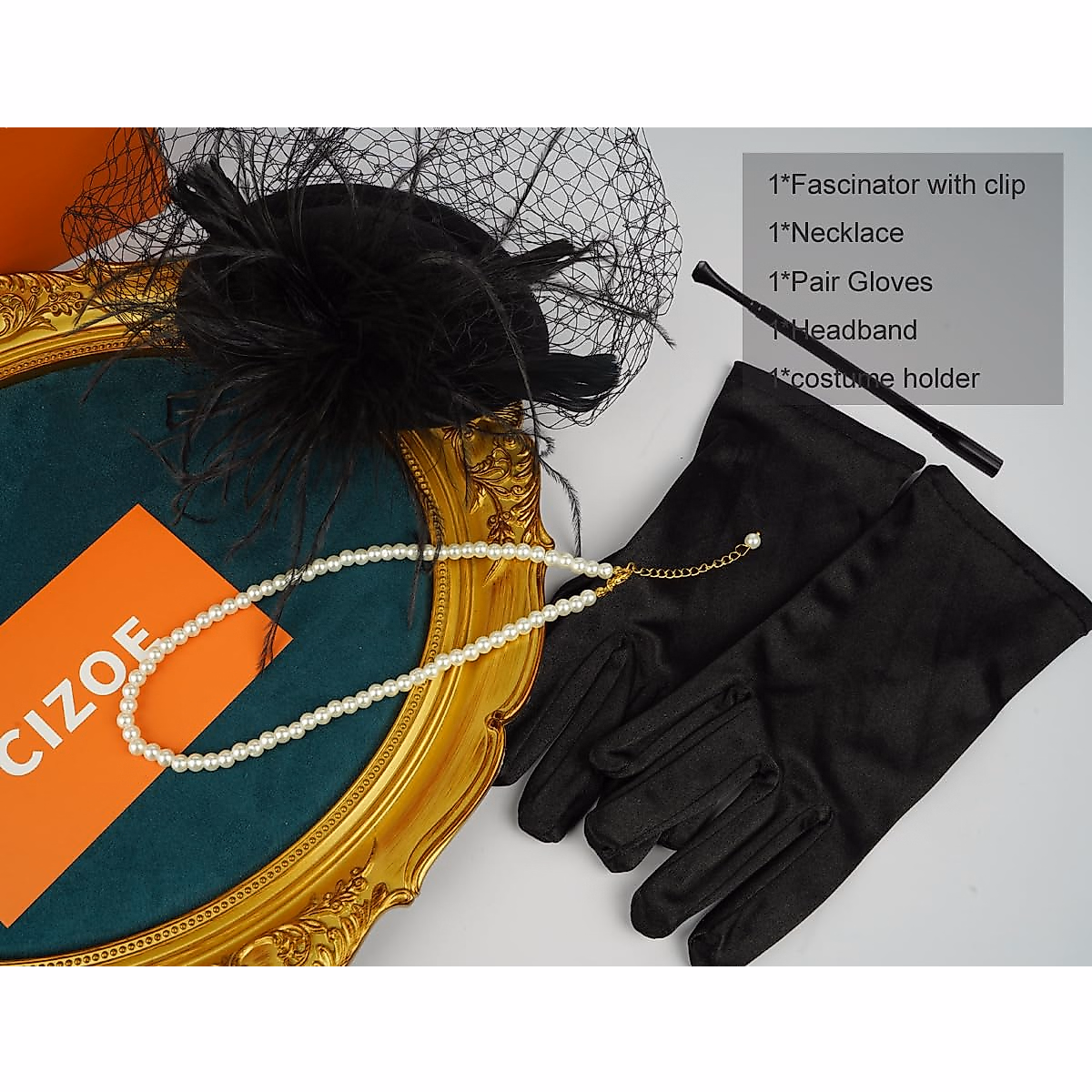 Cizoe Fascinators Hats 20s 50s Hat Pillbox Hat Cocktail Tea Party Headwear with Veil for Girls and Women(1-B1-black Set)