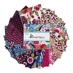 Blissful Blooms Riley Blake 5-inch Stacker by Lila Tueller, 42 Precut Fabric Quilt Squares, 5 Inches