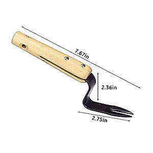 Elegital Kana Hoe 217 Japanese Garden Tool - Hand Hoe/Sickle is Perfect for Weeding and Cultivating. The Blade Edge is Very Sharp., Beige-028