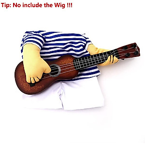S-Lifeeling Dog Costumes Pet Guitar Costume Guitarist Player Party Funny Ourfits for Halloween Christmas Cosplay Cat Clothes (XL)